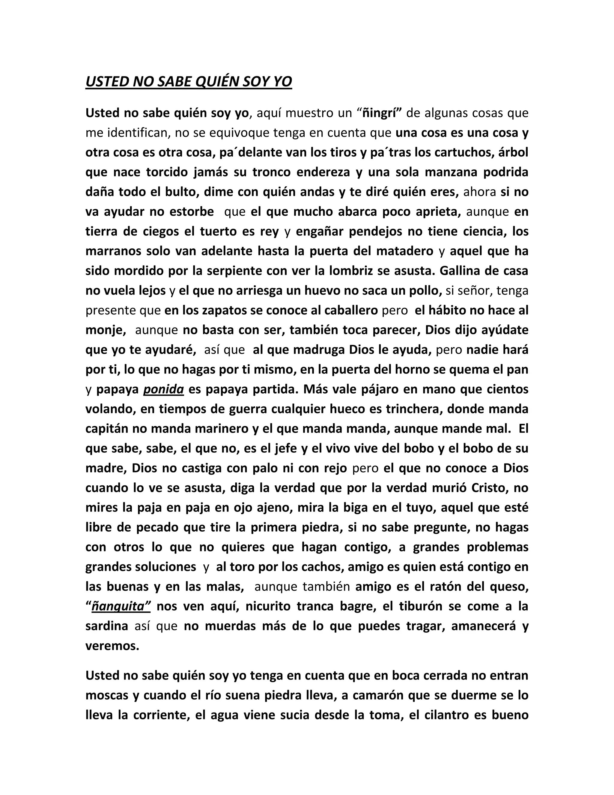 Usted no sabe quién soy yo | PDF