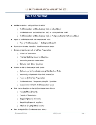 US Test Preparation Market to 2021 - Report Brief - Indalytics Advisors ...