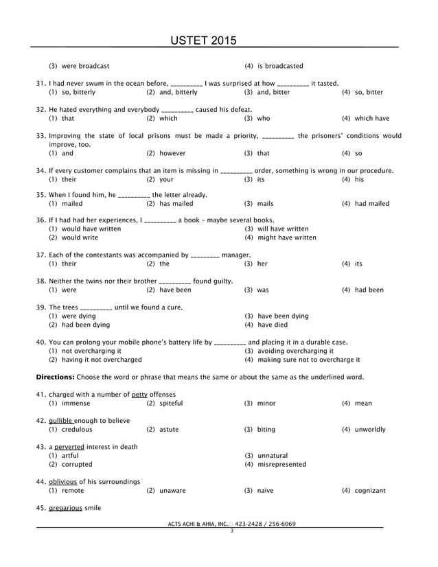 [USTET 2015] ENGLISH PROFICIENCY. Goodspdf | PDF