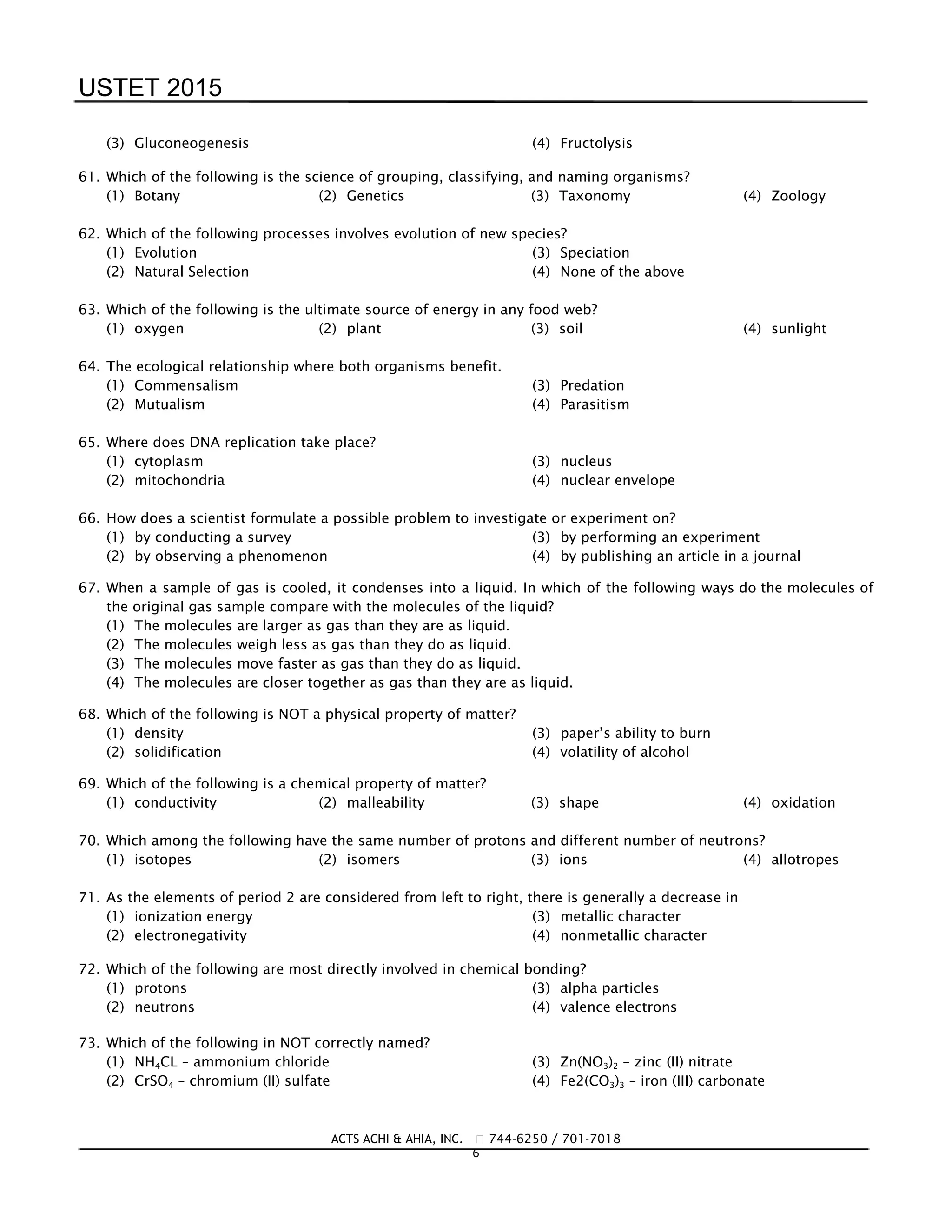 [USTET 2015] SCIENCE PROFICIENCY for .pdf