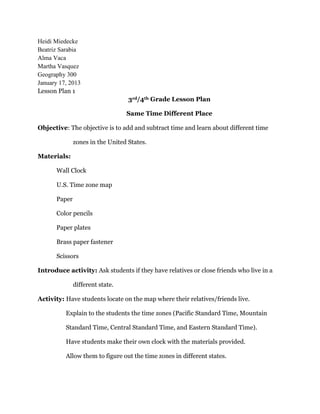 Us time zones | DOCX