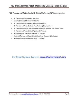 Download Us transdermal patch market & clinical trial insight | PDF