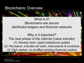 Blockchain Financial Networks | PPT