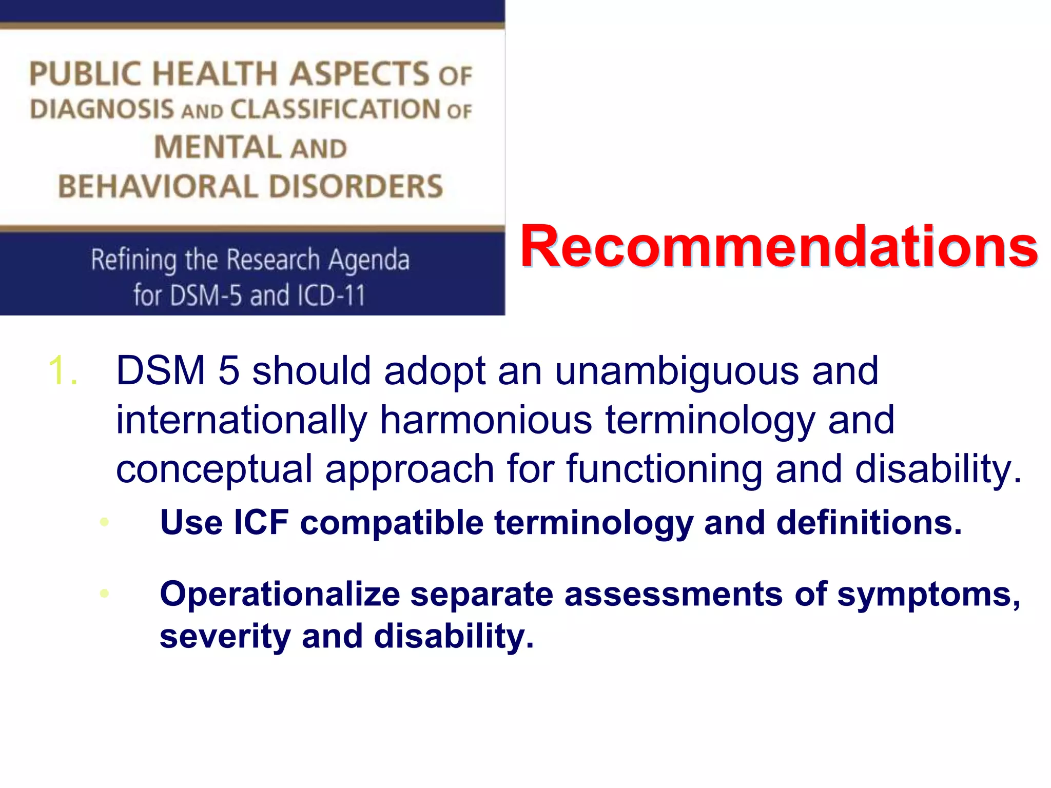 Defining, classifying and measuring functioning and disability in DSM5 ...