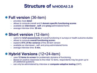 Defining, classifying and measuring functioning and disability in DSM5 ...
