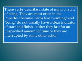 Regular Verbs Used with Imparfait | PPTX