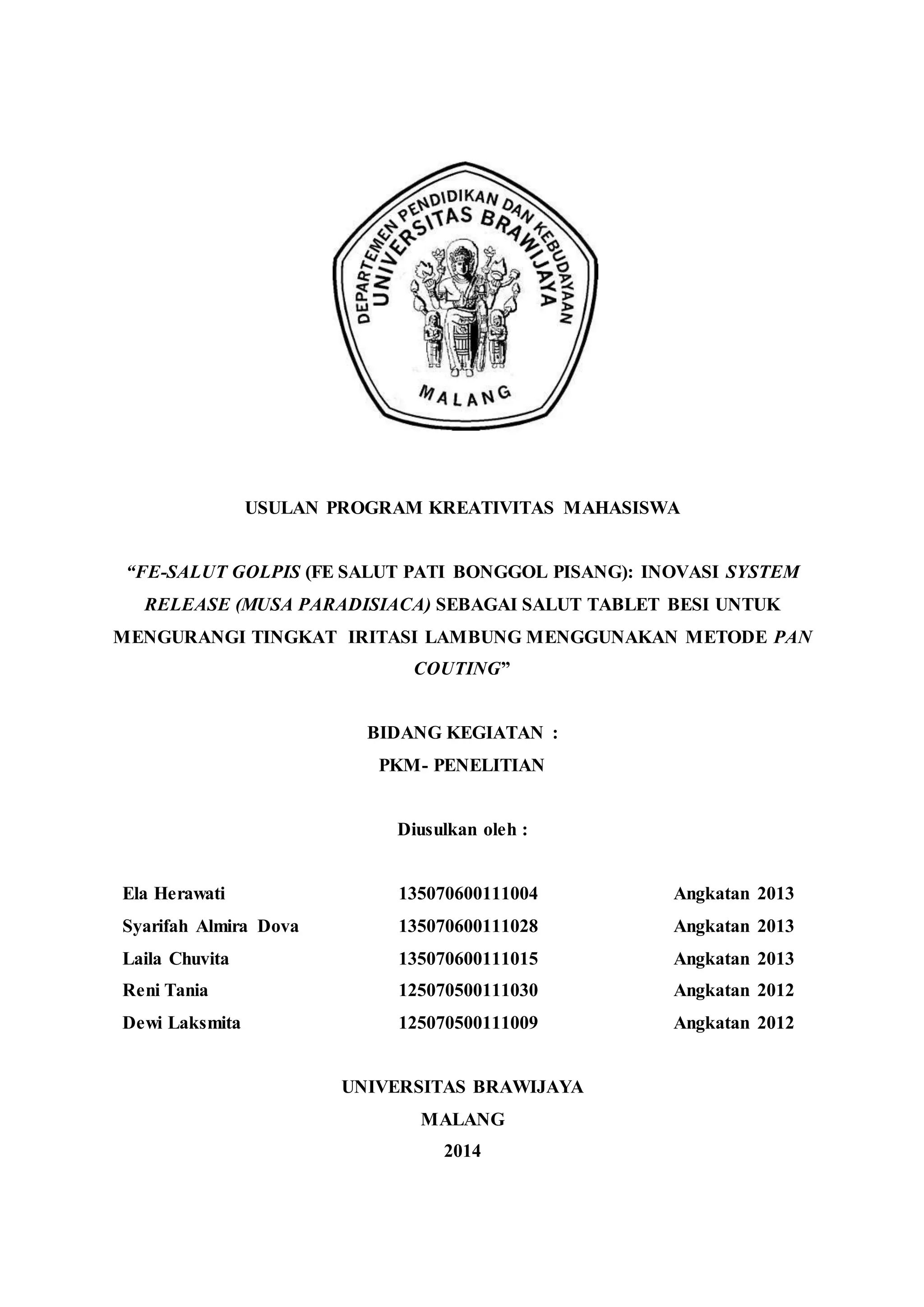 Usulan program kreativitas mahasiswa | DOCX