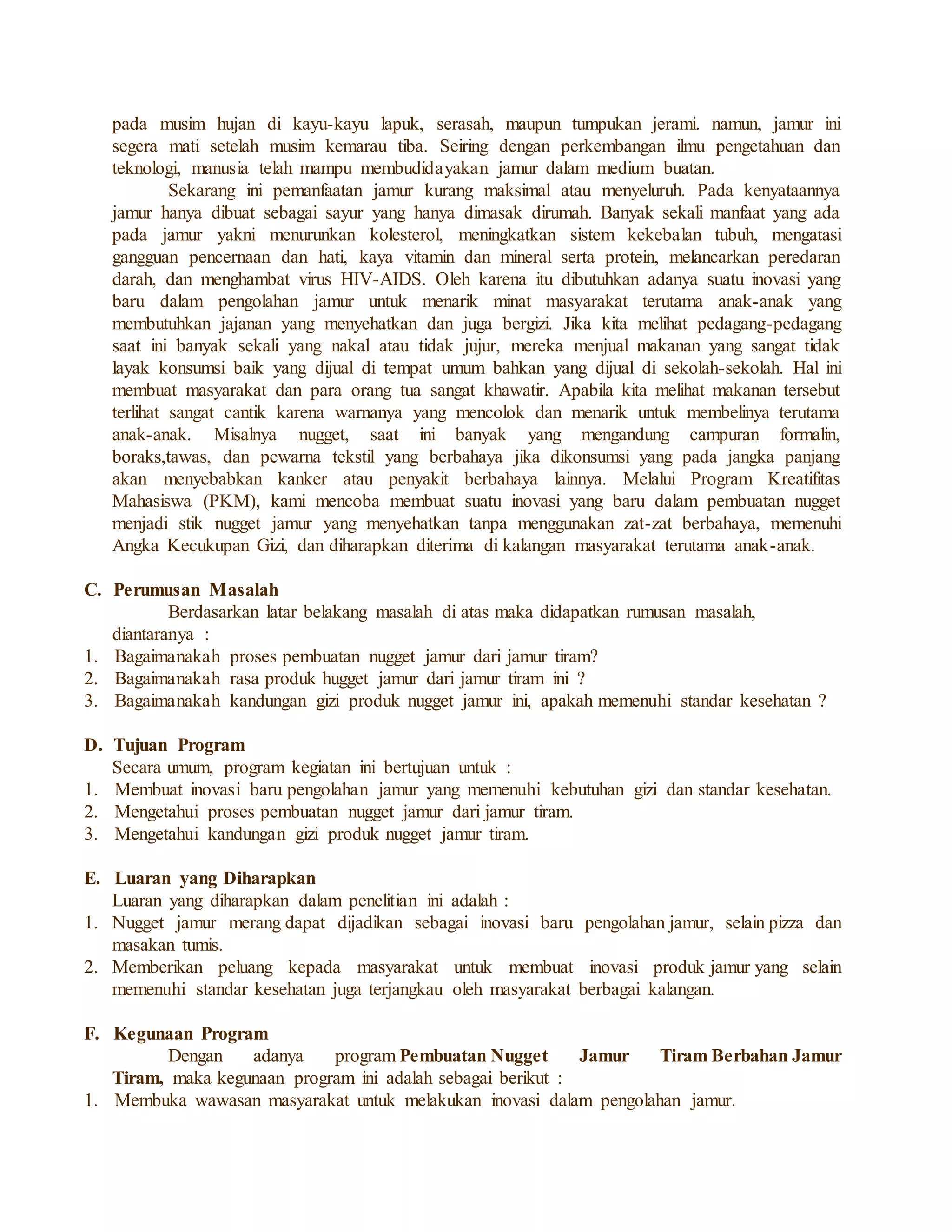 Usulan program kreativitas mahasiswa | DOCX