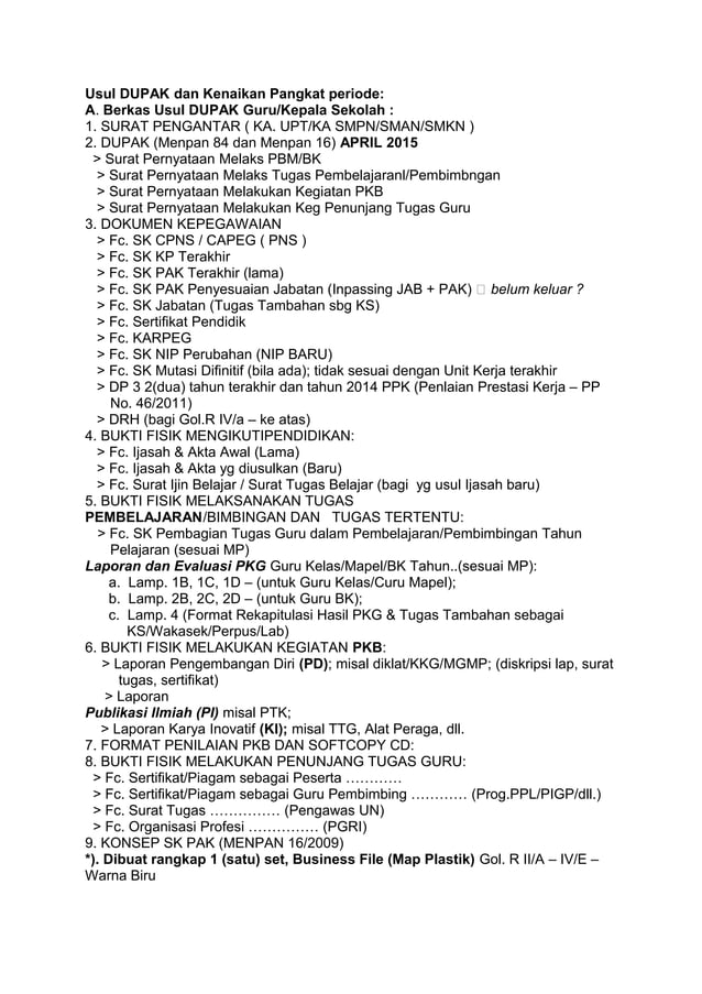 Usul dupak dan kenaikan pangkat periode | PDF