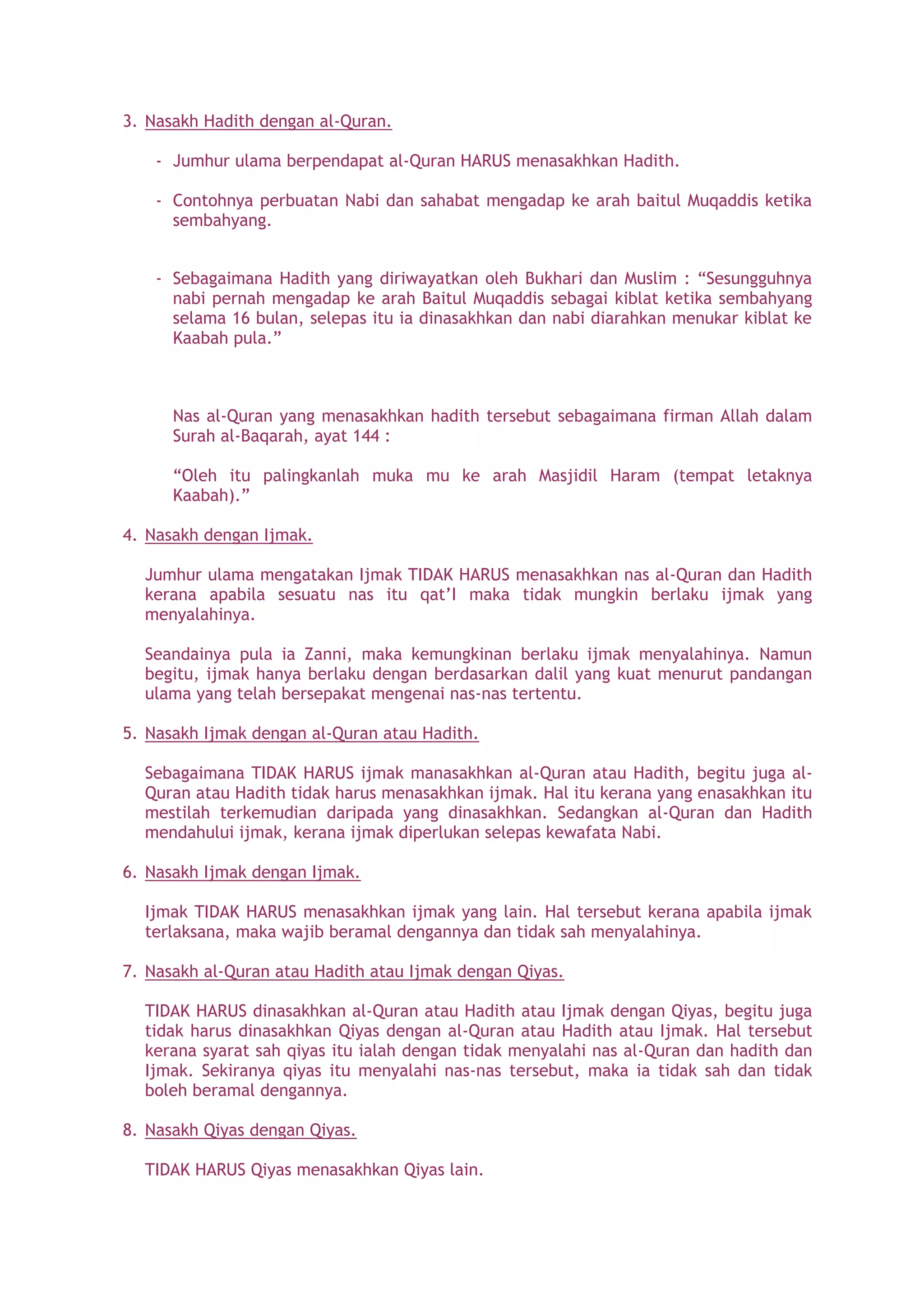 Usul fiqh, nasakh. | DOCX