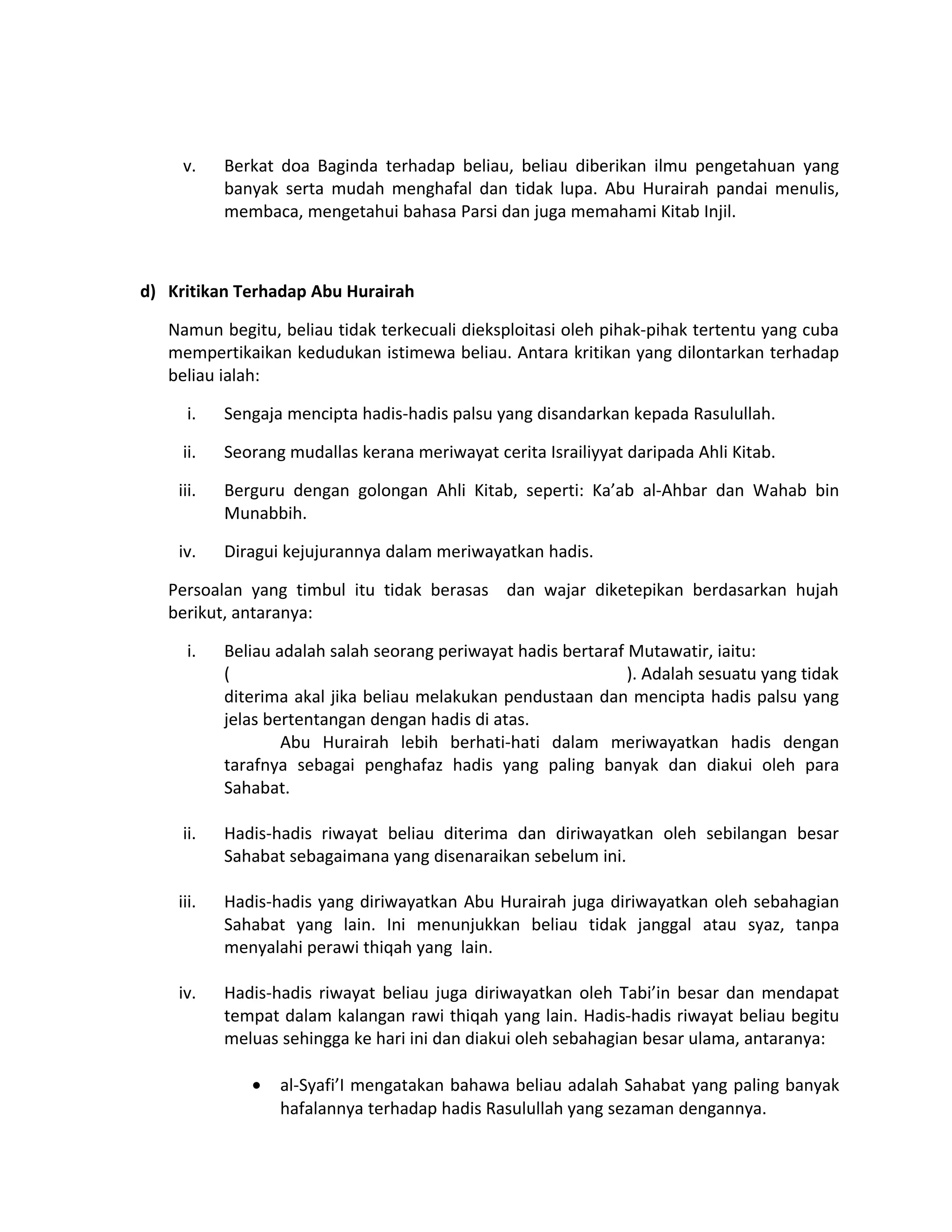 Usuluddin 2 (tokoh hadis zaman sahabat abu hurairah) | DOC