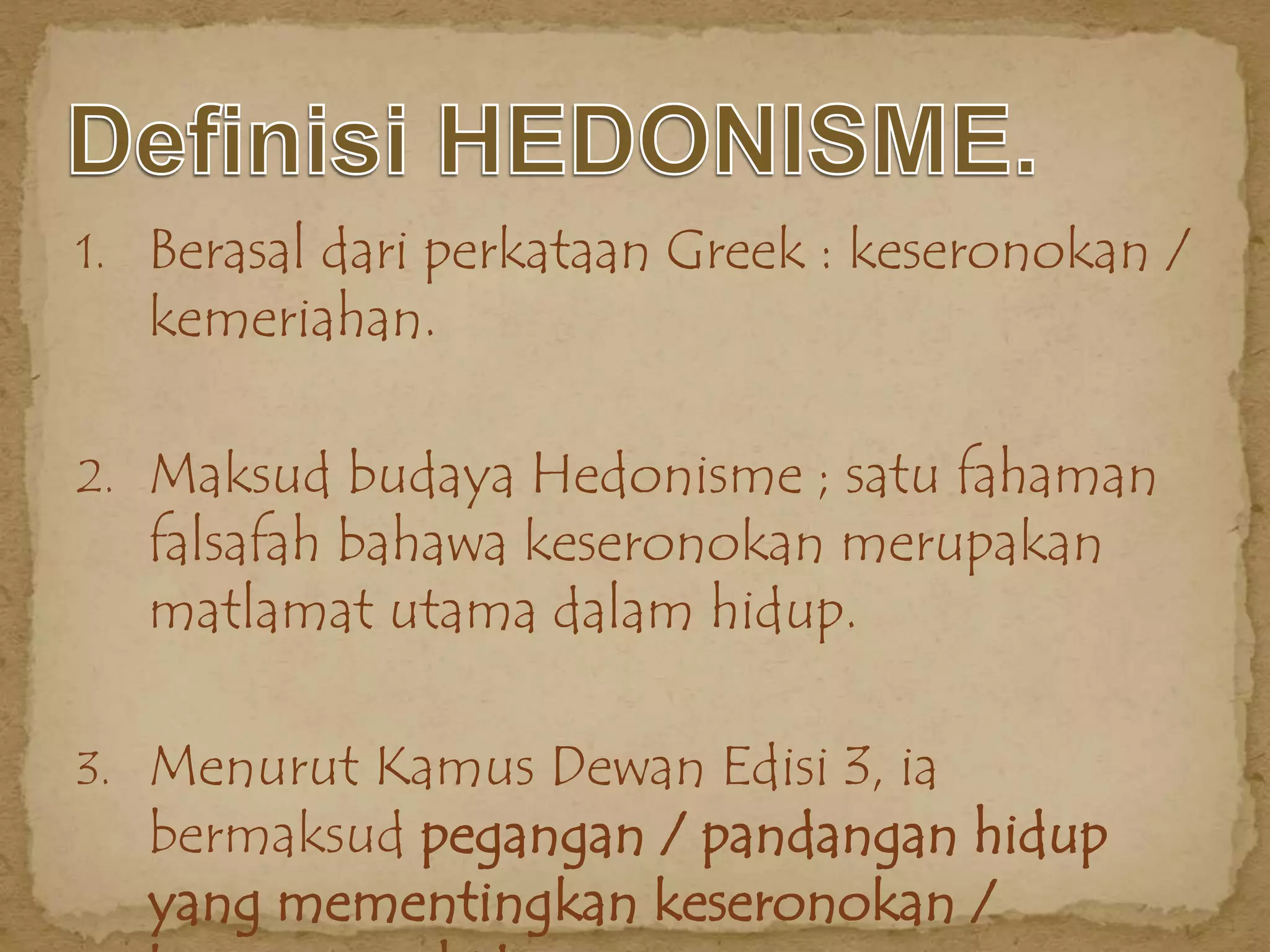 Usuluddin - Hedonisme | PPTX