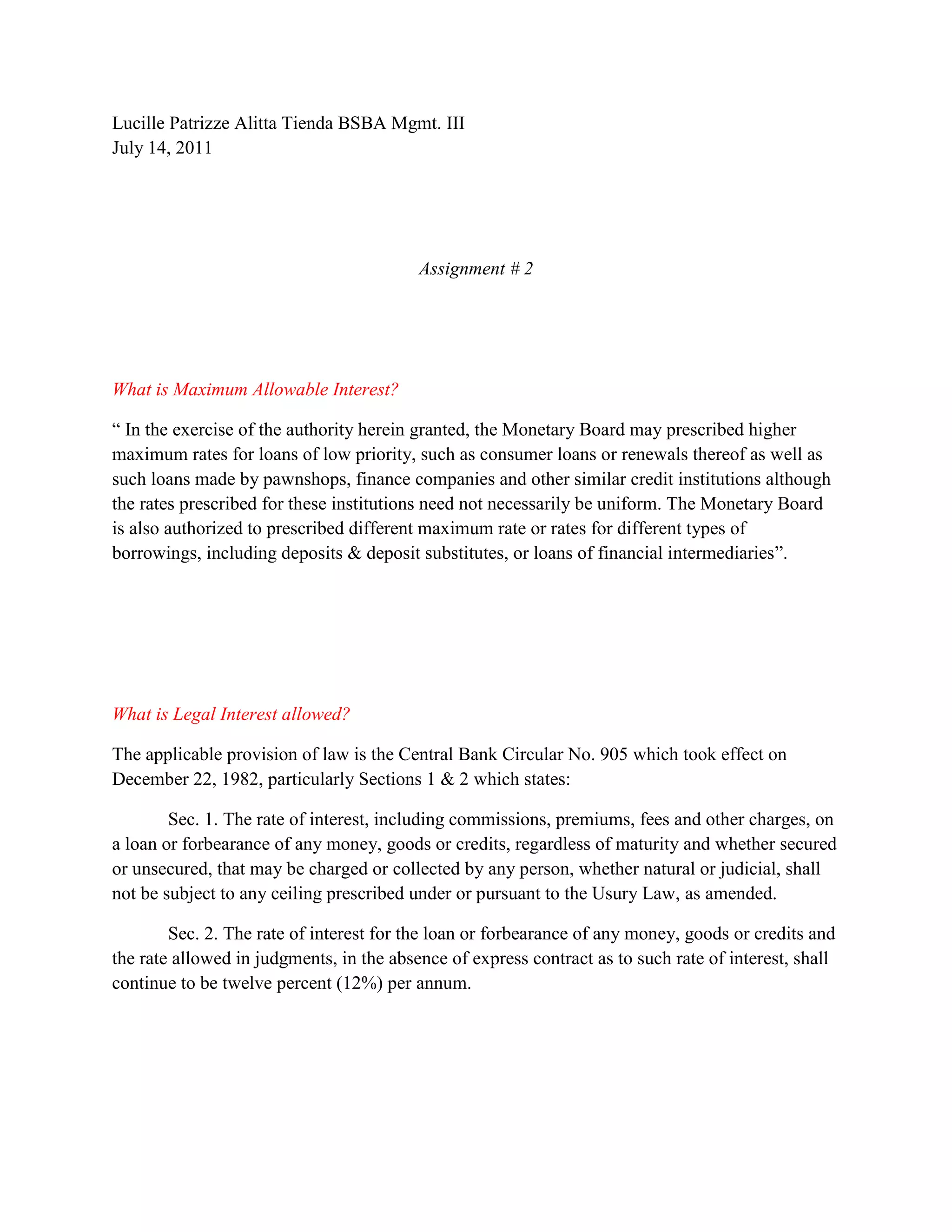 Usury law | PDF | Interest Rates | Economy