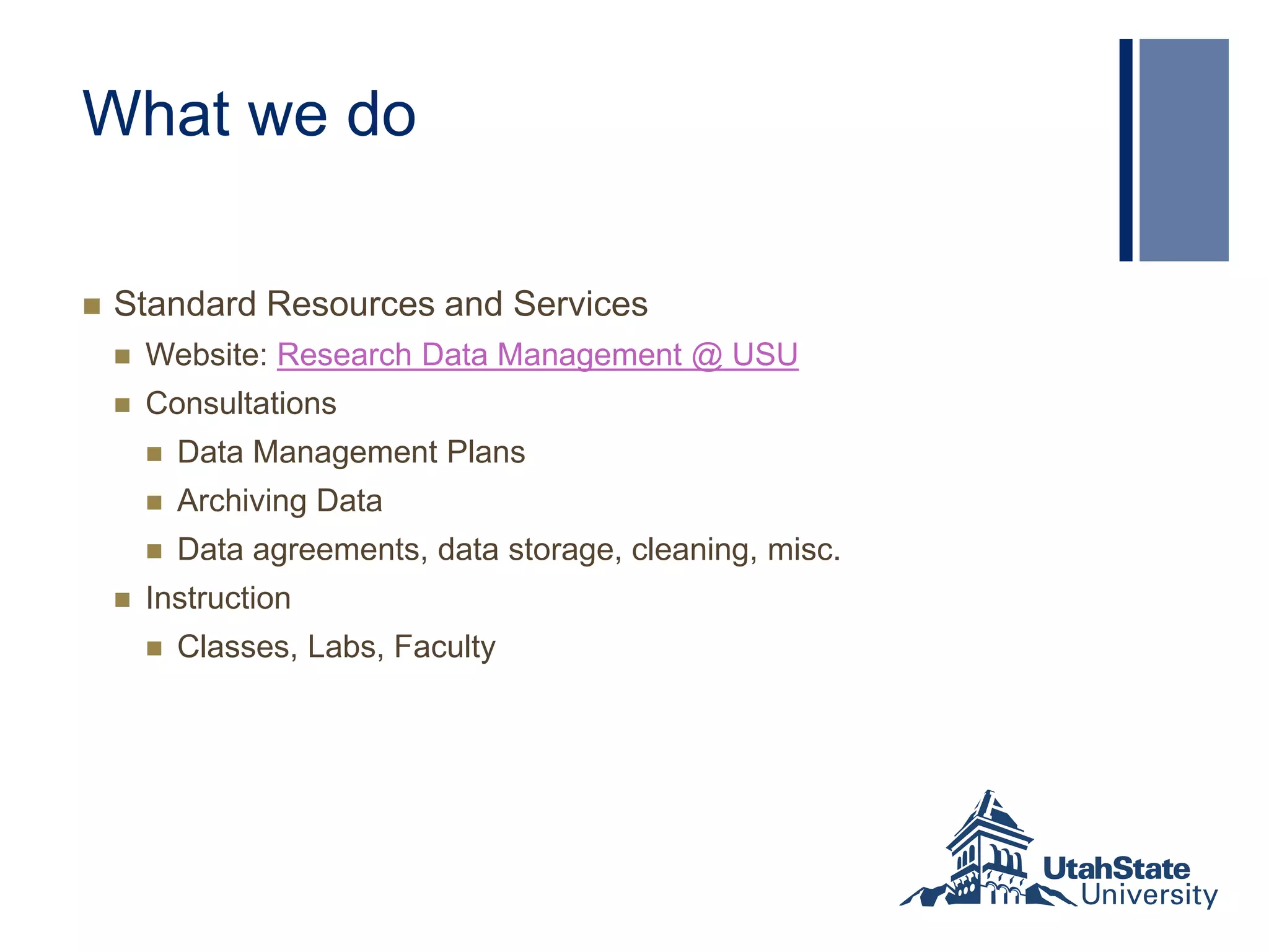 Research Data Management at USU | PPTX | Computing | Technology & Computing