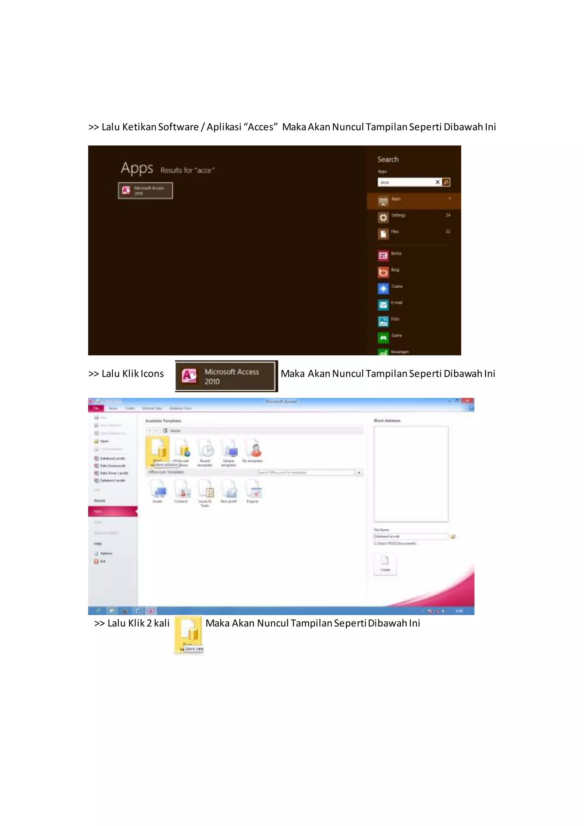 Cara Membuat DataBase dengan Access @Uswatun_Khs | DOCX