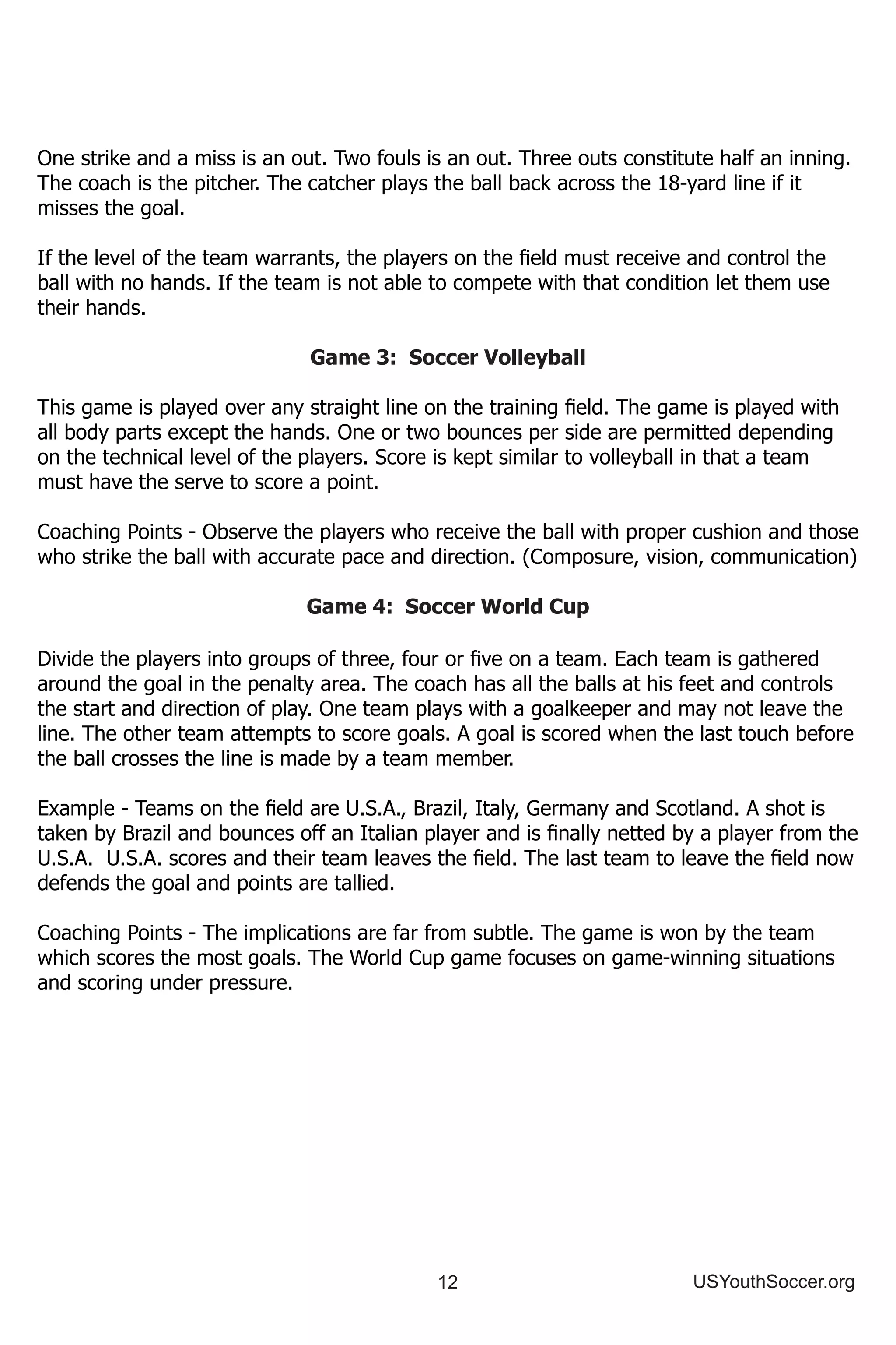 US Youth Soccer Practice Activities (U12) | PDF