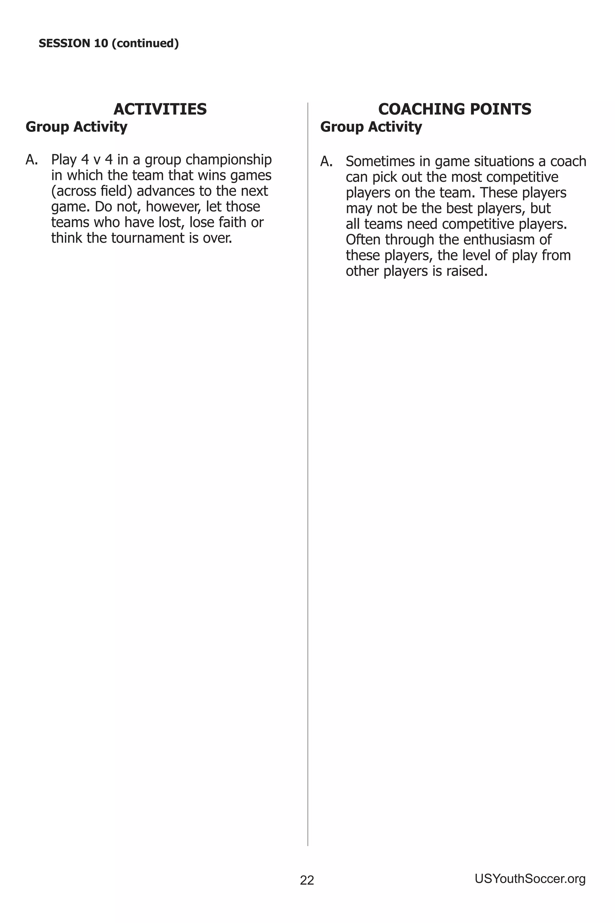 US Youth Soccer Practice Activities (U12) | PDF