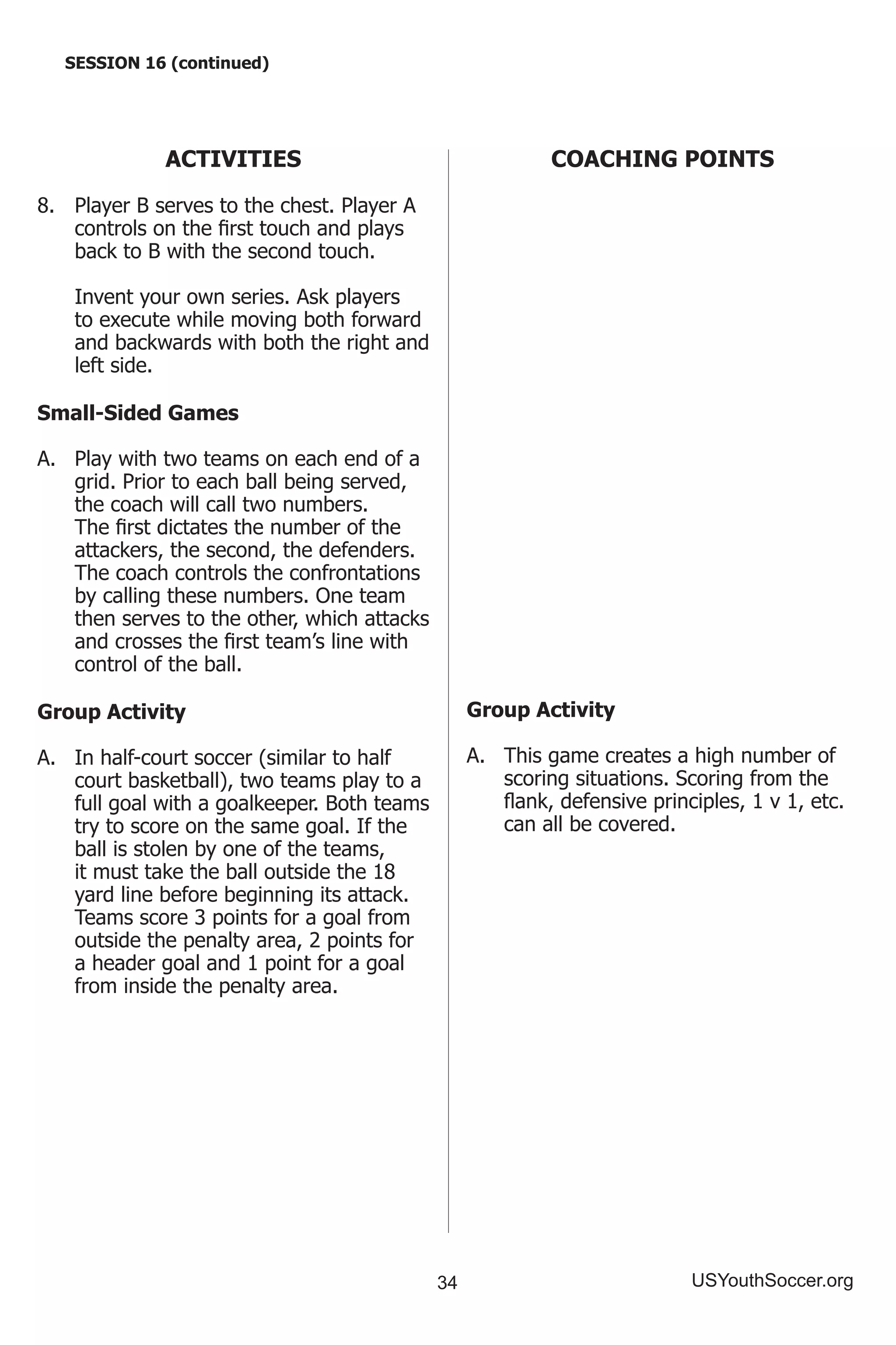 US Youth Soccer Practice Activities (U12) | PDF
