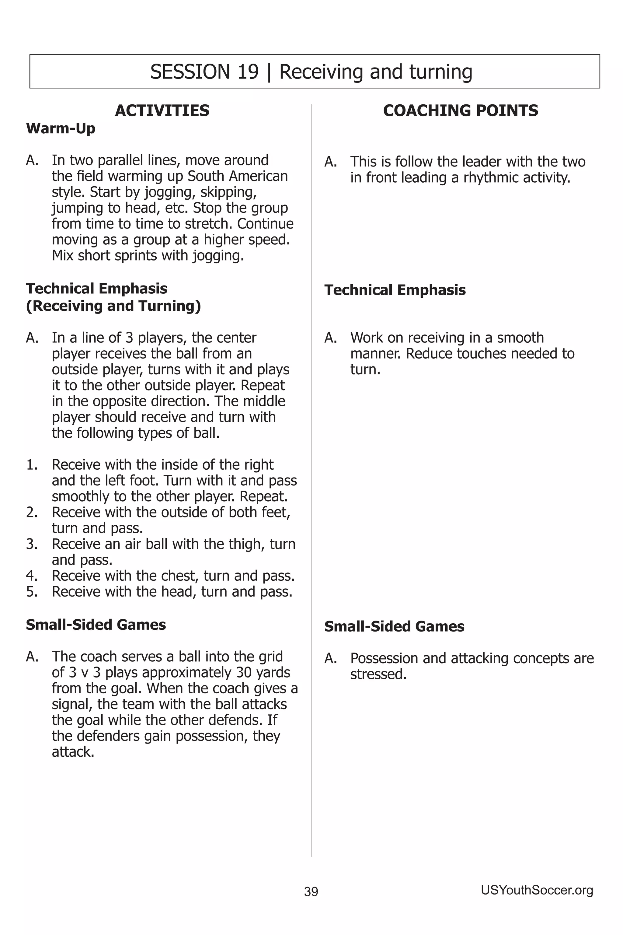 US Youth Soccer Practice Activities (U12) | PDF