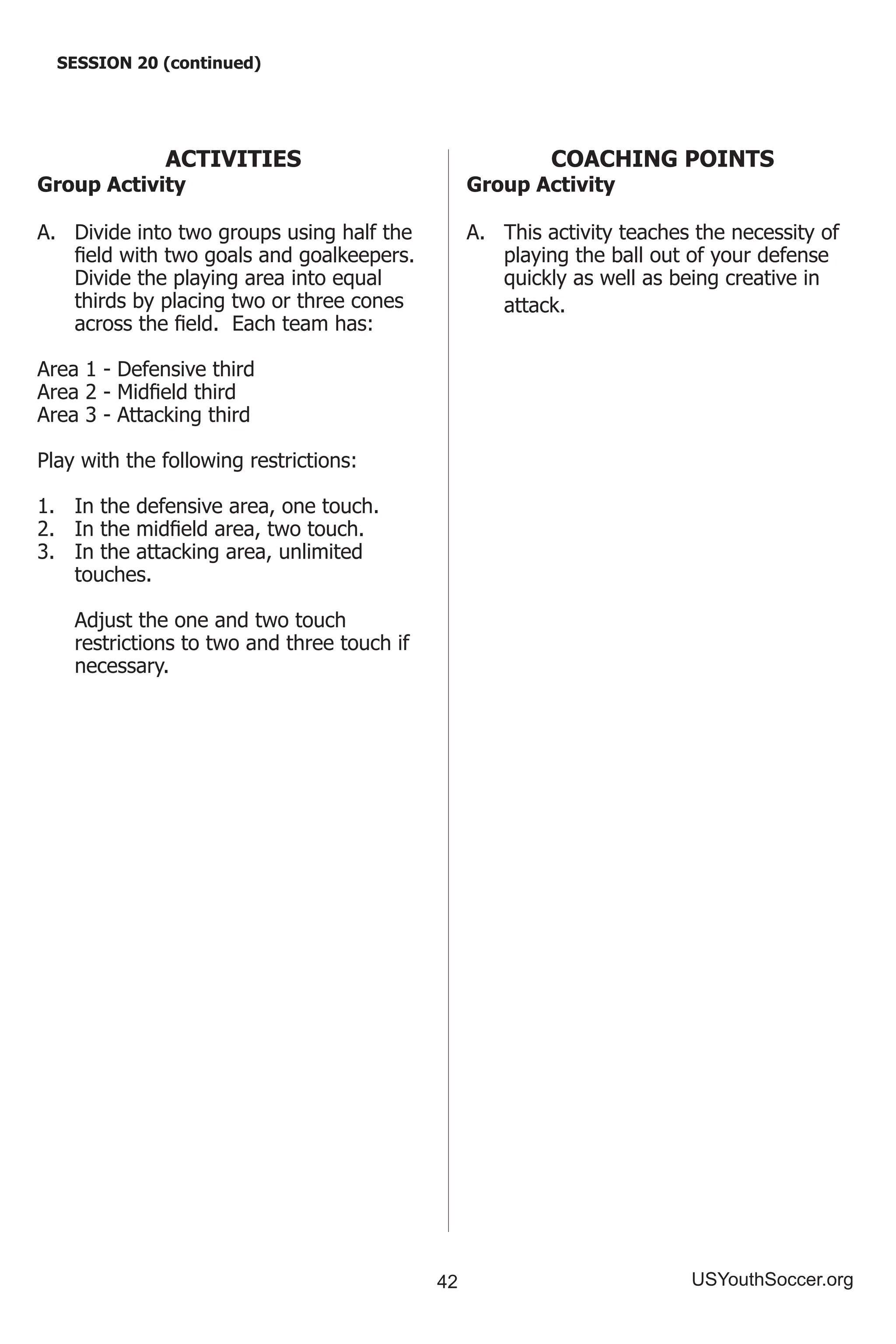 US Youth Soccer Practice Activities (U12) | PDF