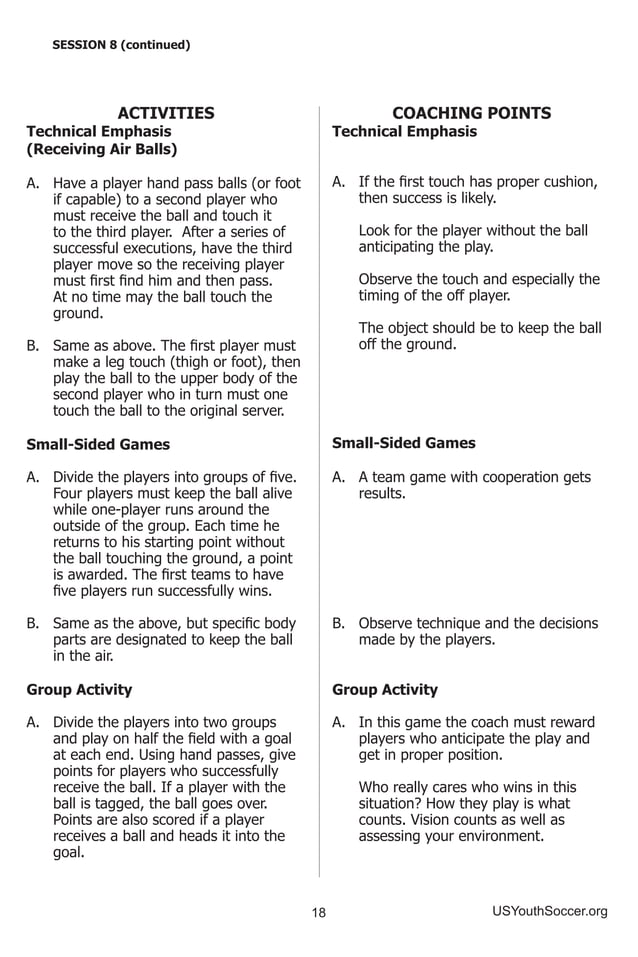 US Youth Soccer Practice Activities (U12) | PDF | Soccer | Sports