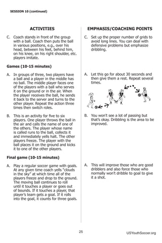 US Youth Soccer Practice Activities (U6-U8) | PDF