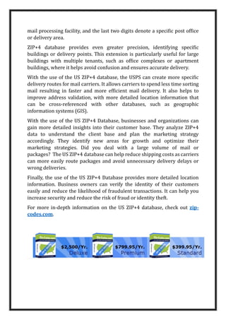 Why Does Us Zip+4 Database Matter And Its Key Benefits | PDF
