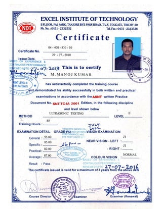 NDT LEVEL II IN UT | PDF