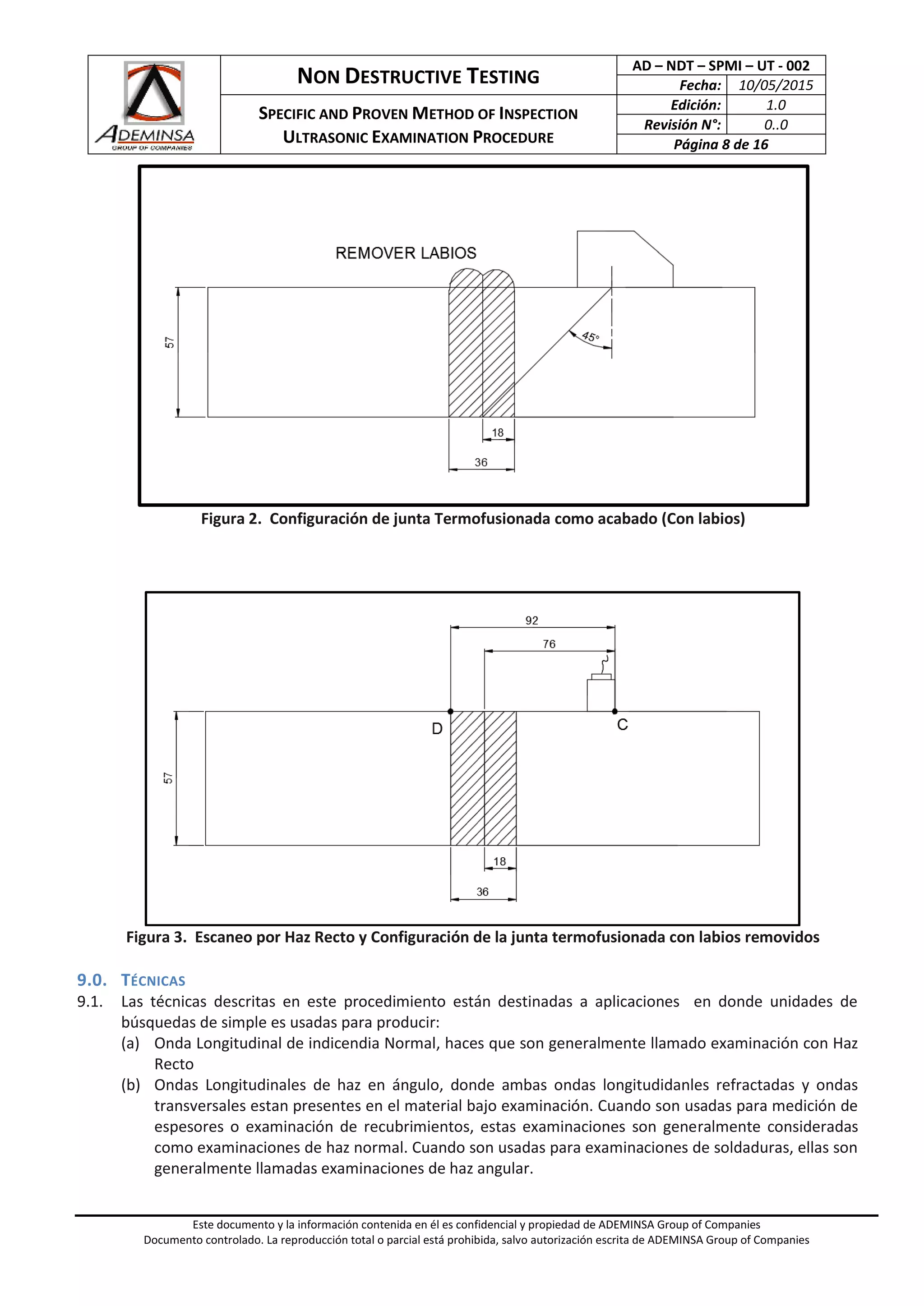Ut procedimiento uniones termofusionadas - asme b31.3 - asme v (1) | PDF