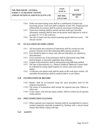 Ut procedure general | DOC