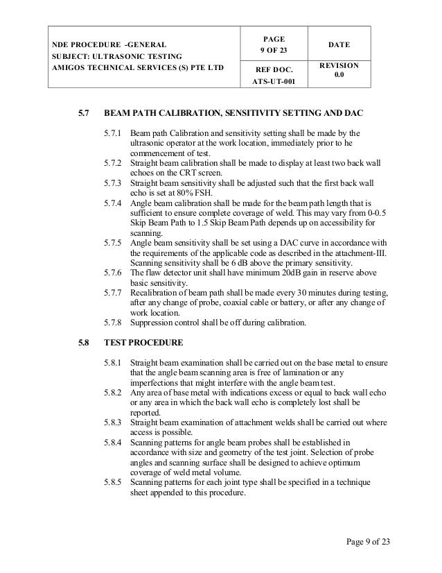 Ut procedure general