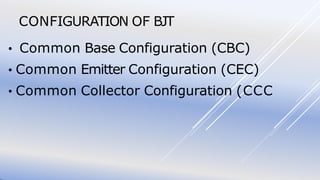Bipolar Junction Transistor , types, working, characteristics | PDF