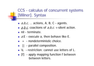 Process Algebra | PDF