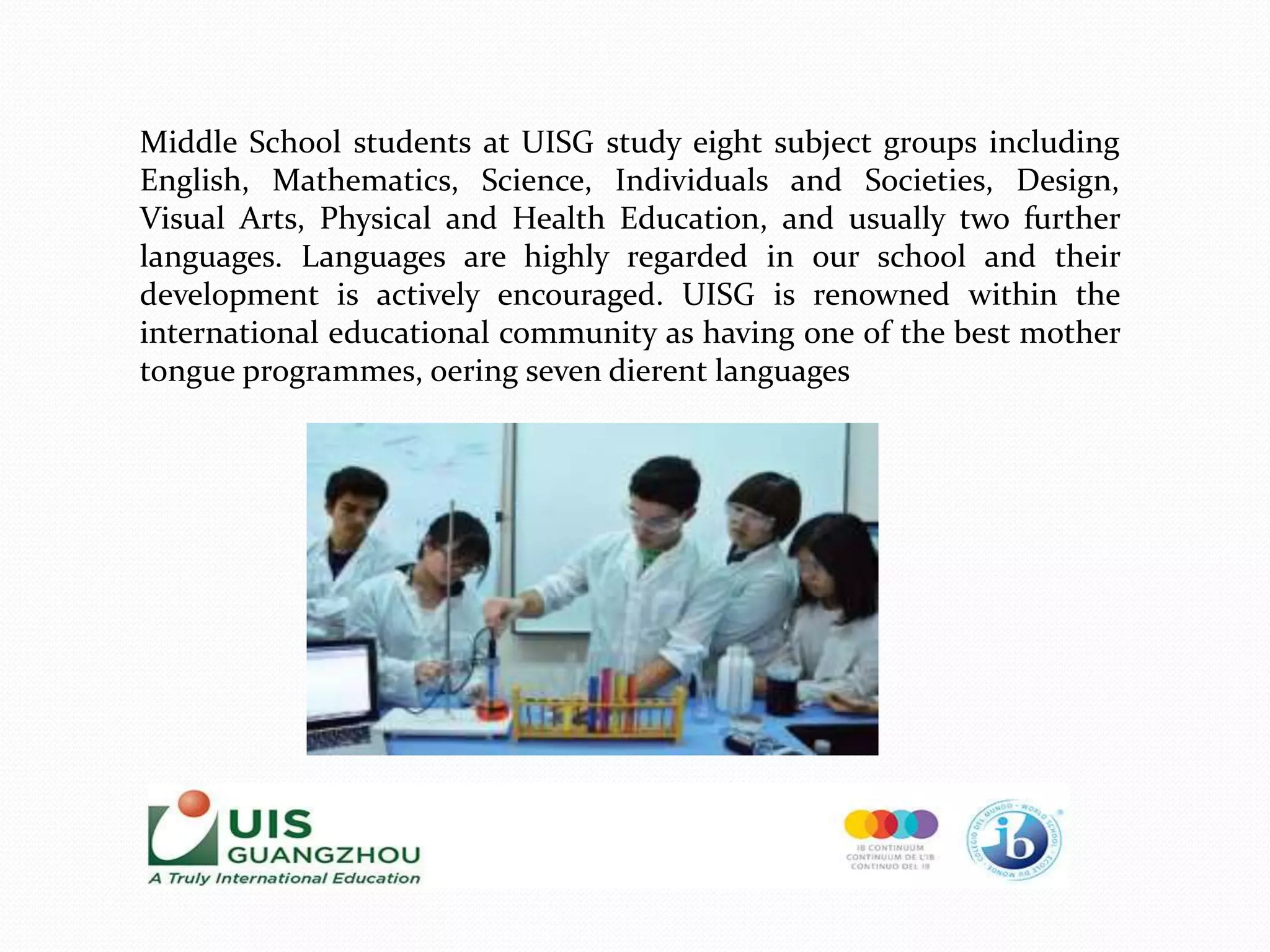 Utahloy International School Guangdong | Middle Years Programme | PPTX