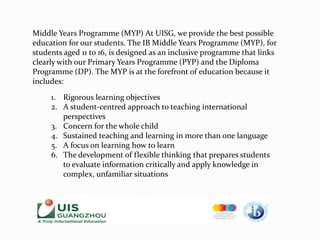 Utahloy International School Guangdong | Middle Years Programme | PPTX