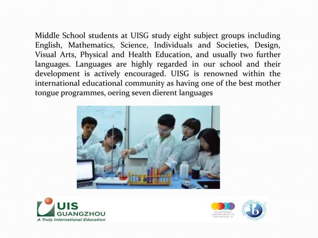 Utahloy International School Guangdong | Middle Years Programme | PPT