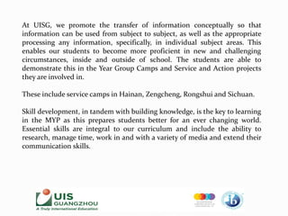 Utahloy International School Guangdong | Middle Years Programme | PPTX