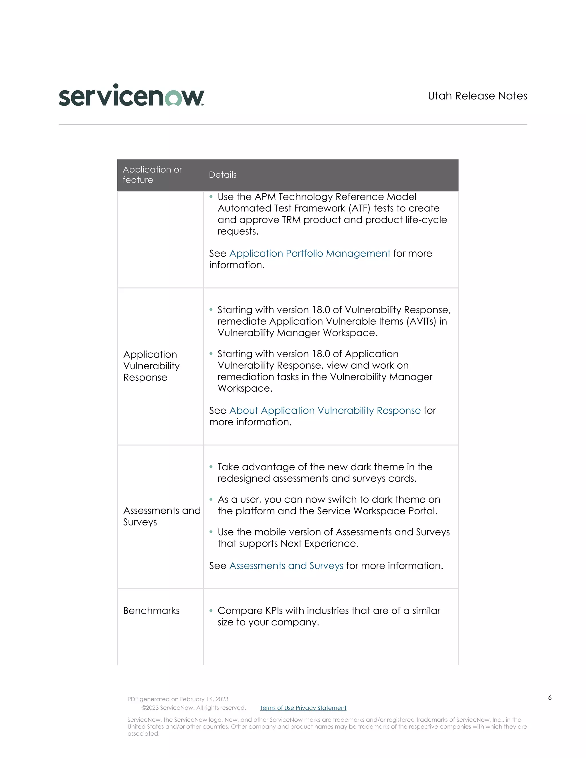 ServiceNow Utah Release Highlights | PDF