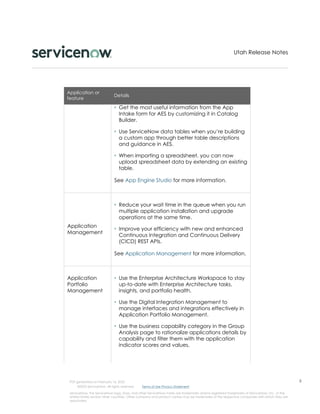 ServiceNow Utah Release Highlights | PDF