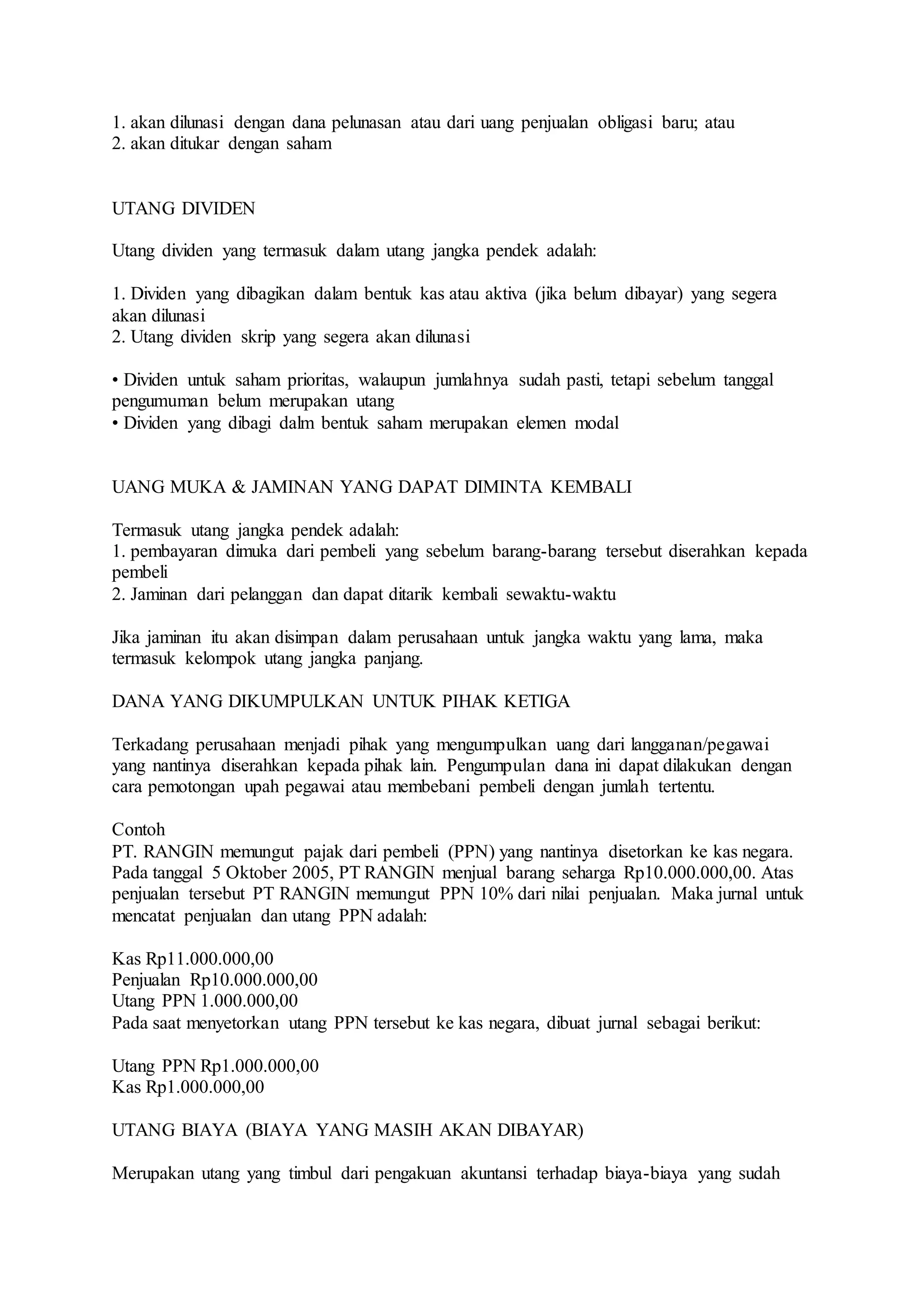 Utang jangka pendek | DOCX