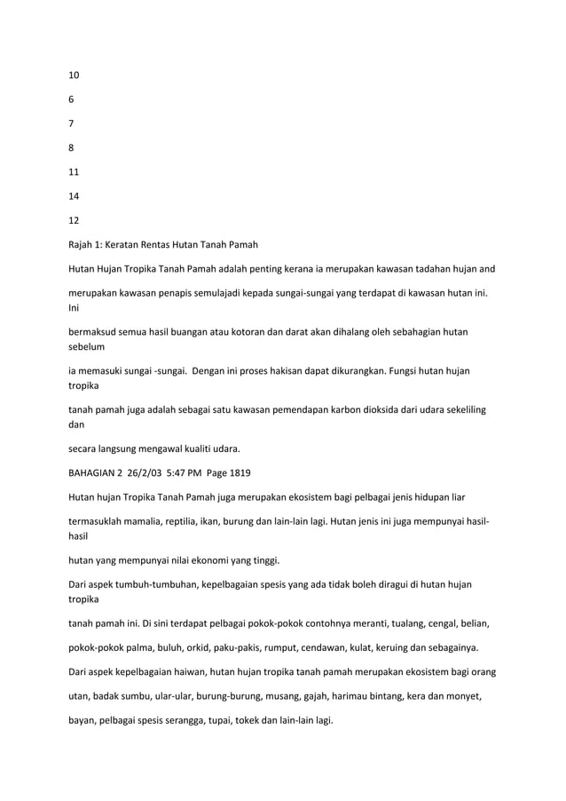 Utan hujan tropika tanah pamah adalah kawasan hutan yang berada dari ...