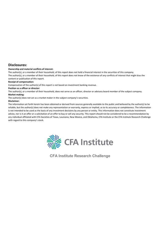 UT Arlington CFA Challenge 2017 | PDF