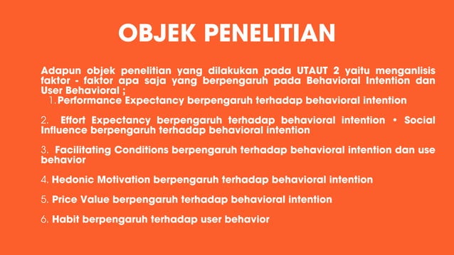 UTAUT 2 (Unified Theory of Acceptance and Use of Technology) | PPT