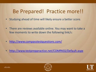 UTB COMPASS Pre Assessment | PPT