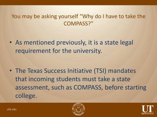 UTB COMPASS Pre Assessment | PPT