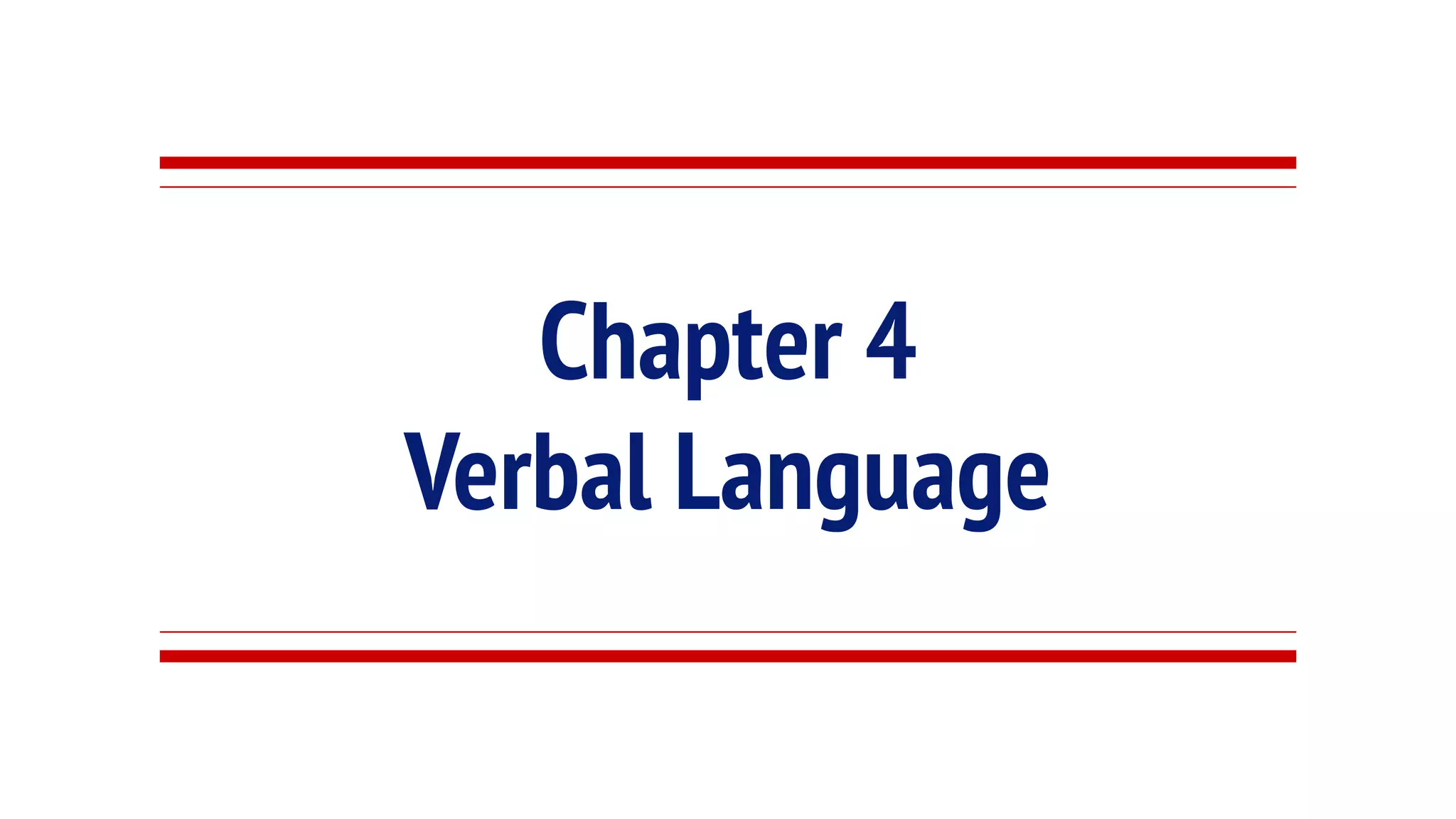 Chapter 4 _verbal_language | PDF