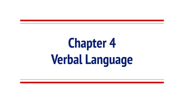 Chapter 4 _verbal_language | PPT