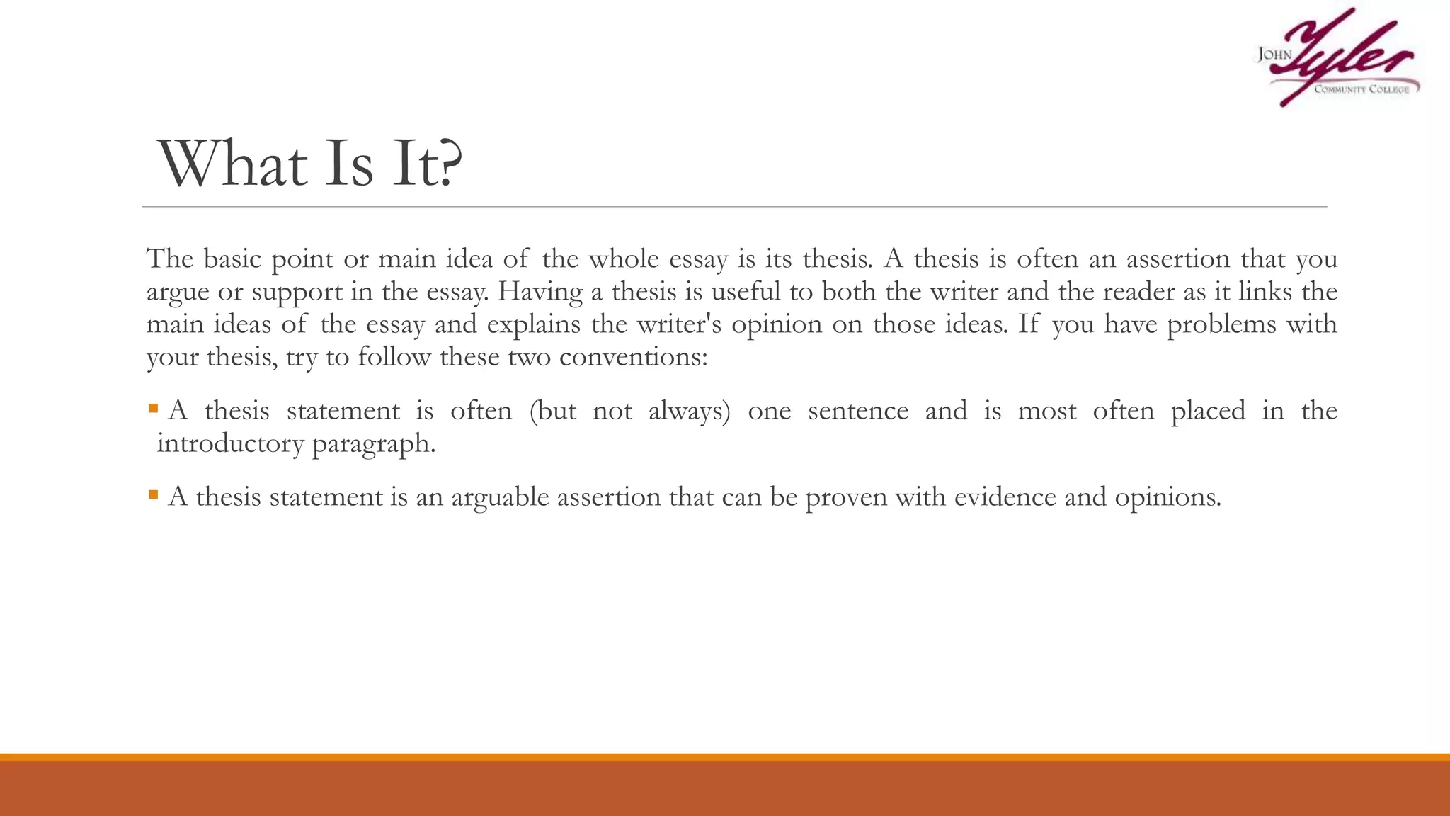 Thesis statement jtcc | PPTX