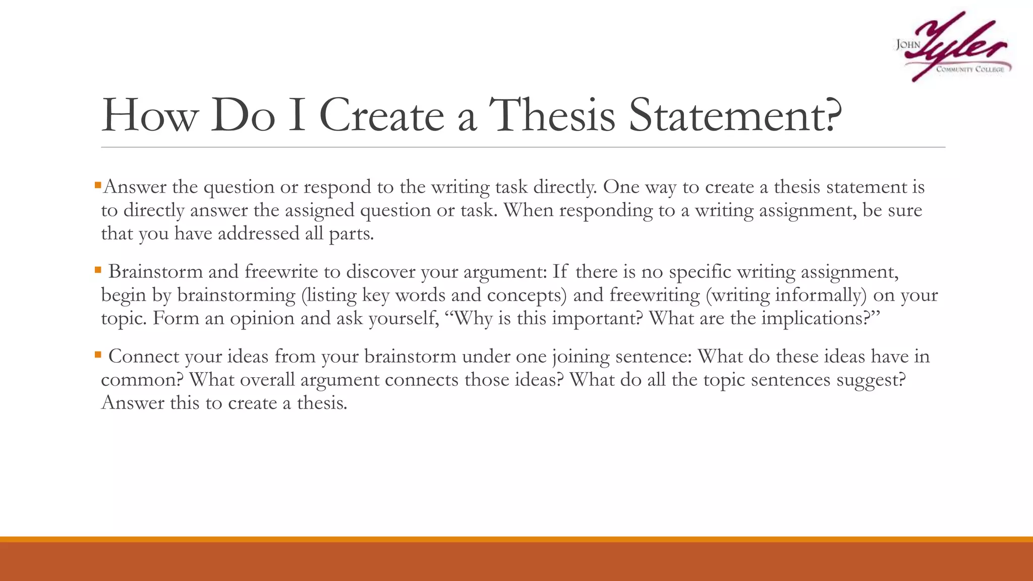 Thesis statement jtcc | PPTX