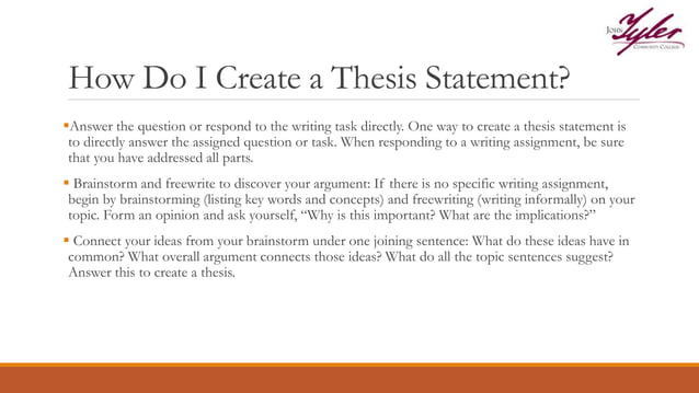 Thesis statement jtcc | PPT